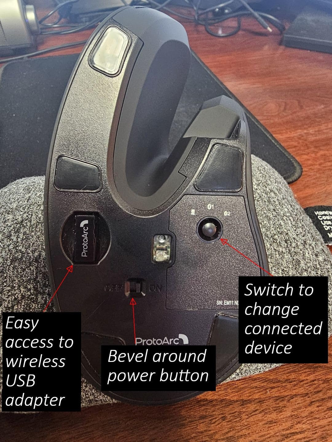 Chuột Công Thái Học ProtoArc EM11 NL - Không Dây Bluetooth 3 Thiết Bị ...