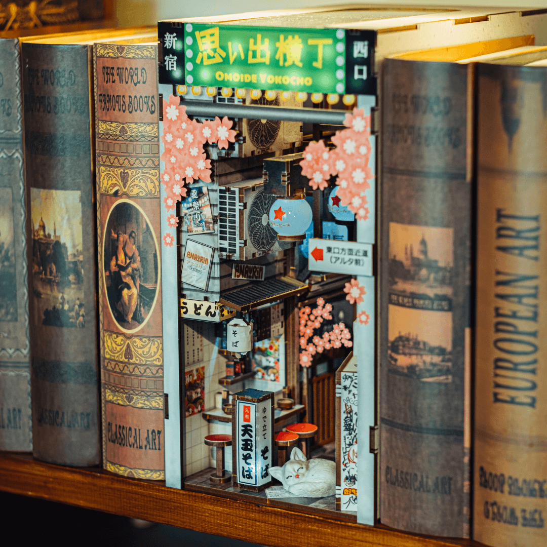 Bộ mô hình DIY Omoide Yokocho Book Nook Kit, Trang trí kệ sách ấn tượn ...