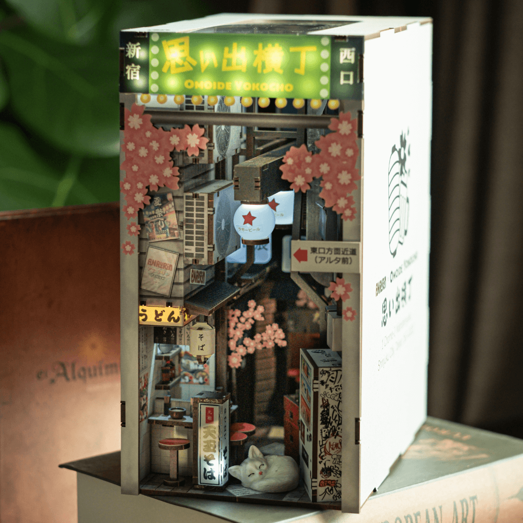 Bộ mô hình DIY Omoide Yokocho Book Nook Kit, Trang trí kệ sách ấn tượn ...