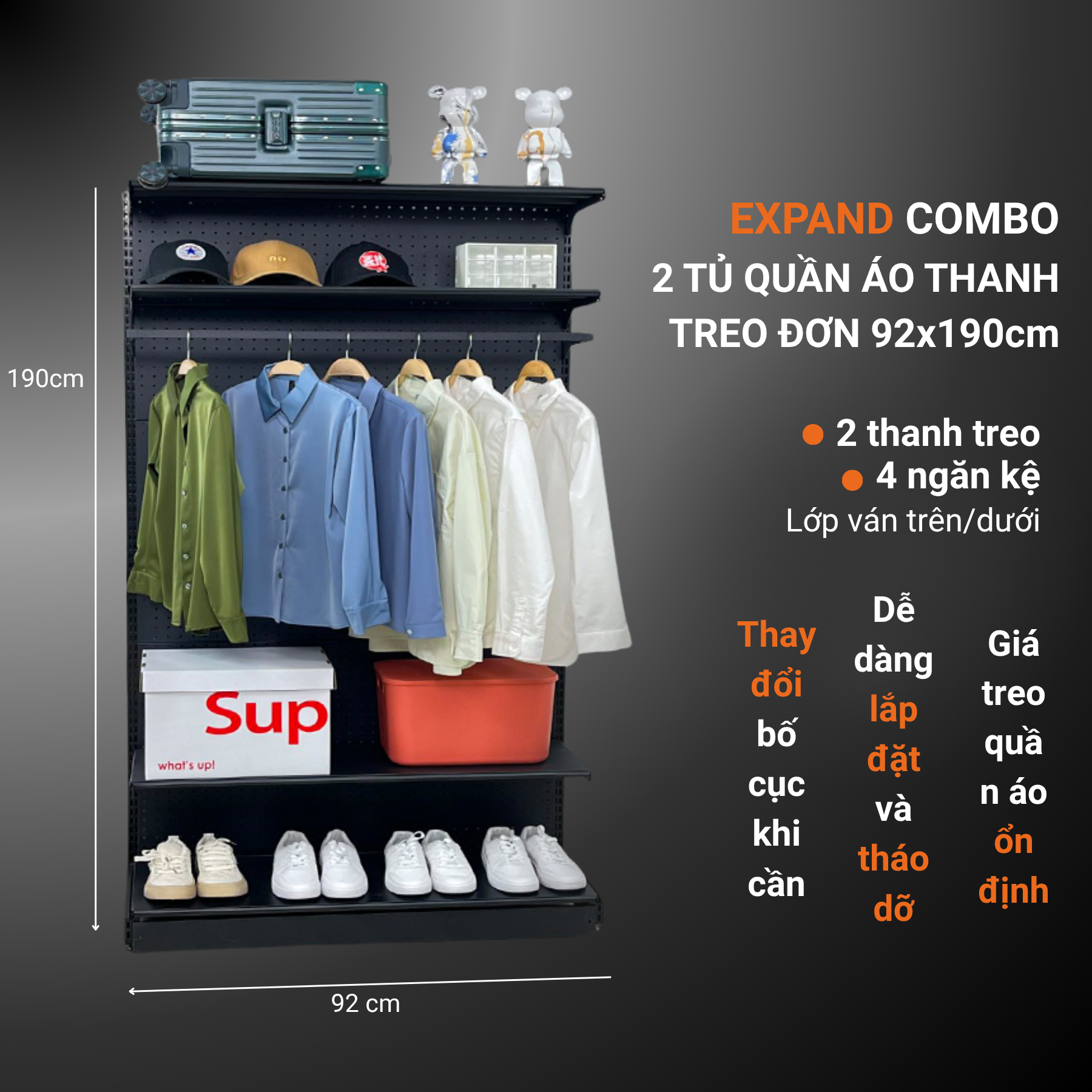 Expand Combo - Kệ Tủ Quần Áo CloakBoard 9SPACE – Mac Setups