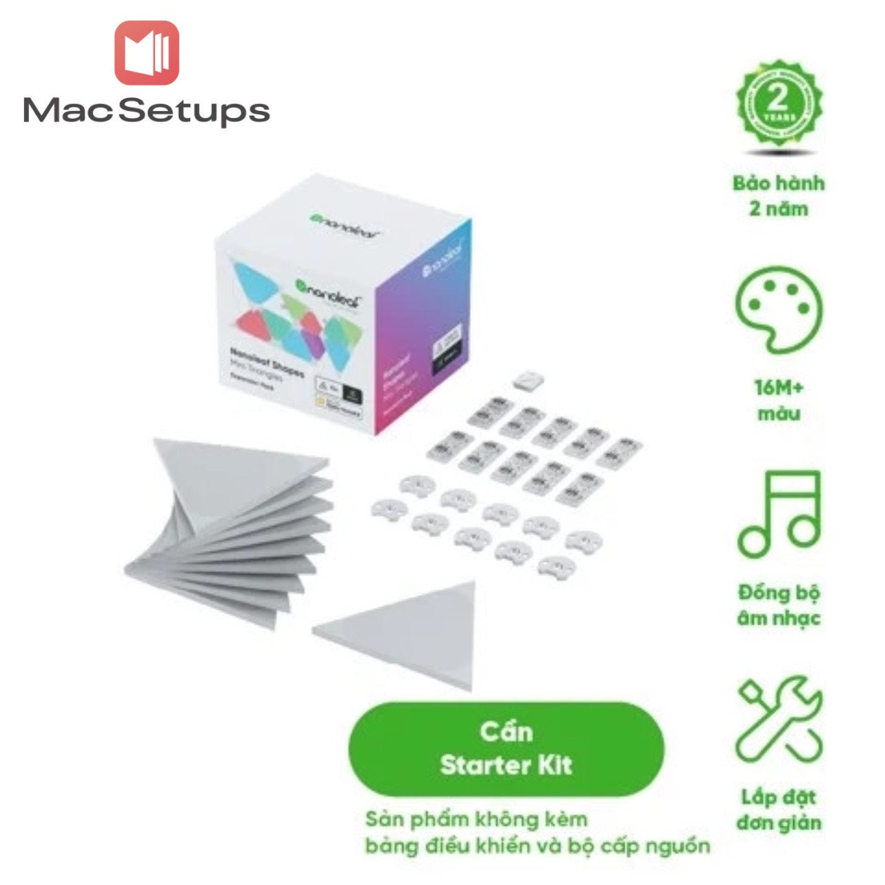 Đèn thông minh Nanoleaf hình tam giác Triangle Mini Shapes – Mac Setups